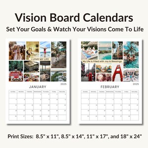 Vision Board Calendar Downloadable Vision Boarding Calendar Vision ...
