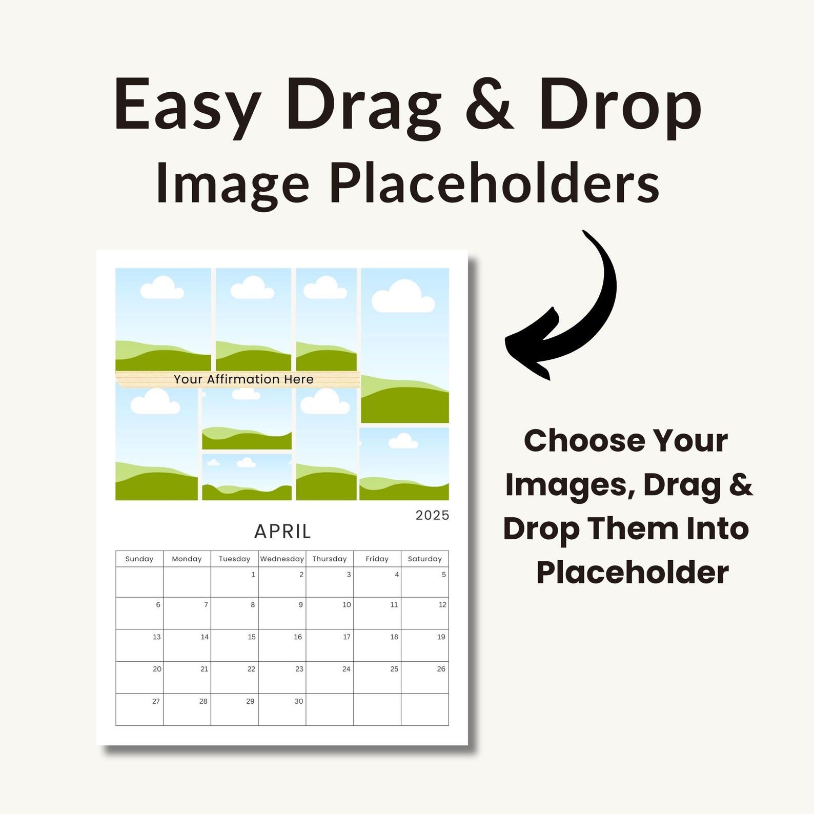 Vision Board Calendar Downloadable Vision Boarding Calendar Vision ...