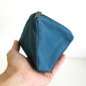Organic Cotton Pouch Blue Pouch Coin Purse Mini Organizer | Etsy
