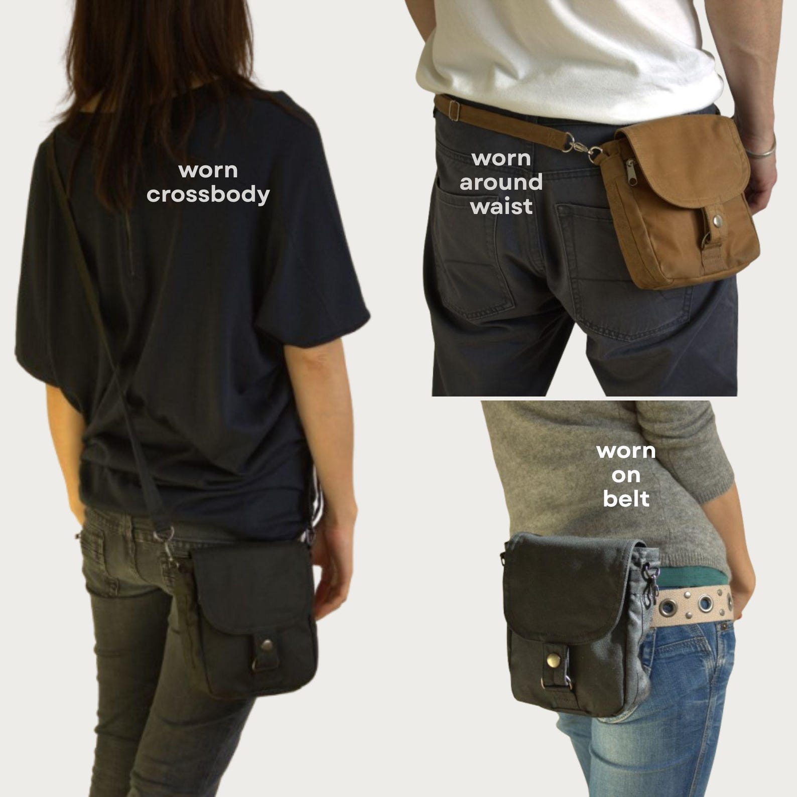 Olive Waxed Canvas Hip Bag, British Cotton Twill Lining - Etsy