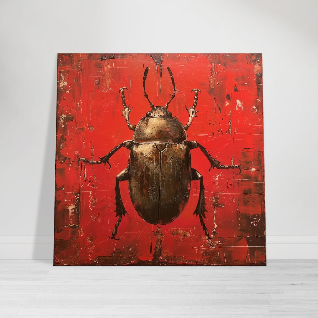 Red Beetle Art Print, Modern Entomology Wall Decor - Etsy