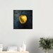 Golden Apple Art Print Blue Background Metallic Lustrous Fruit Decor ...