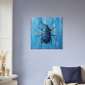 BLUE BEETLE Print and Insect Lover Abstract Wall ART Painting, Blue ...