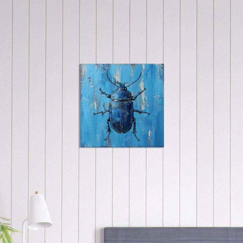 BLUE BEETLE Print and Insect Lover Abstract Wall ART Painting, Blue ...