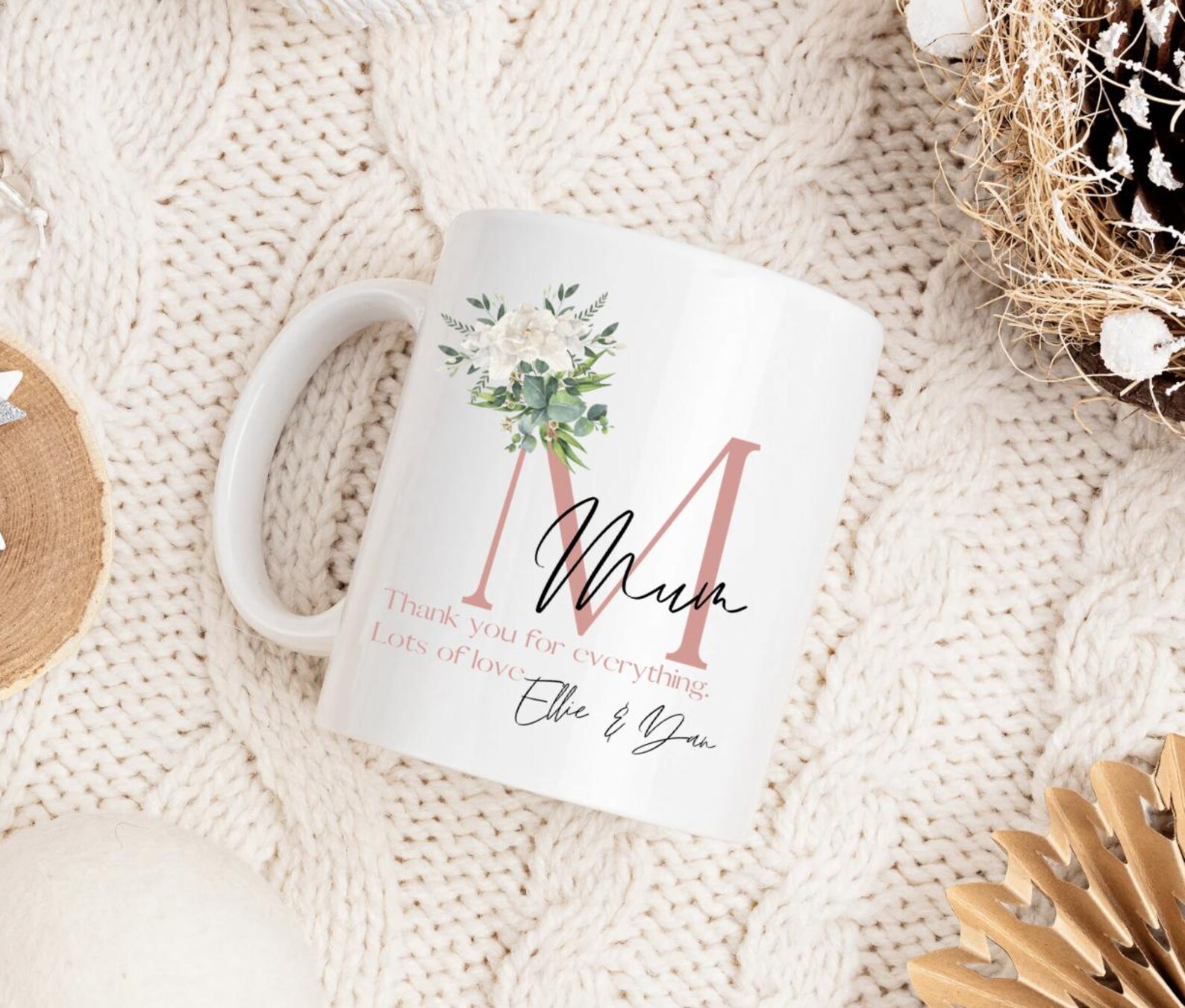 Personalized Floral Mum Mug, Custom Kids Names Gift - Etsy