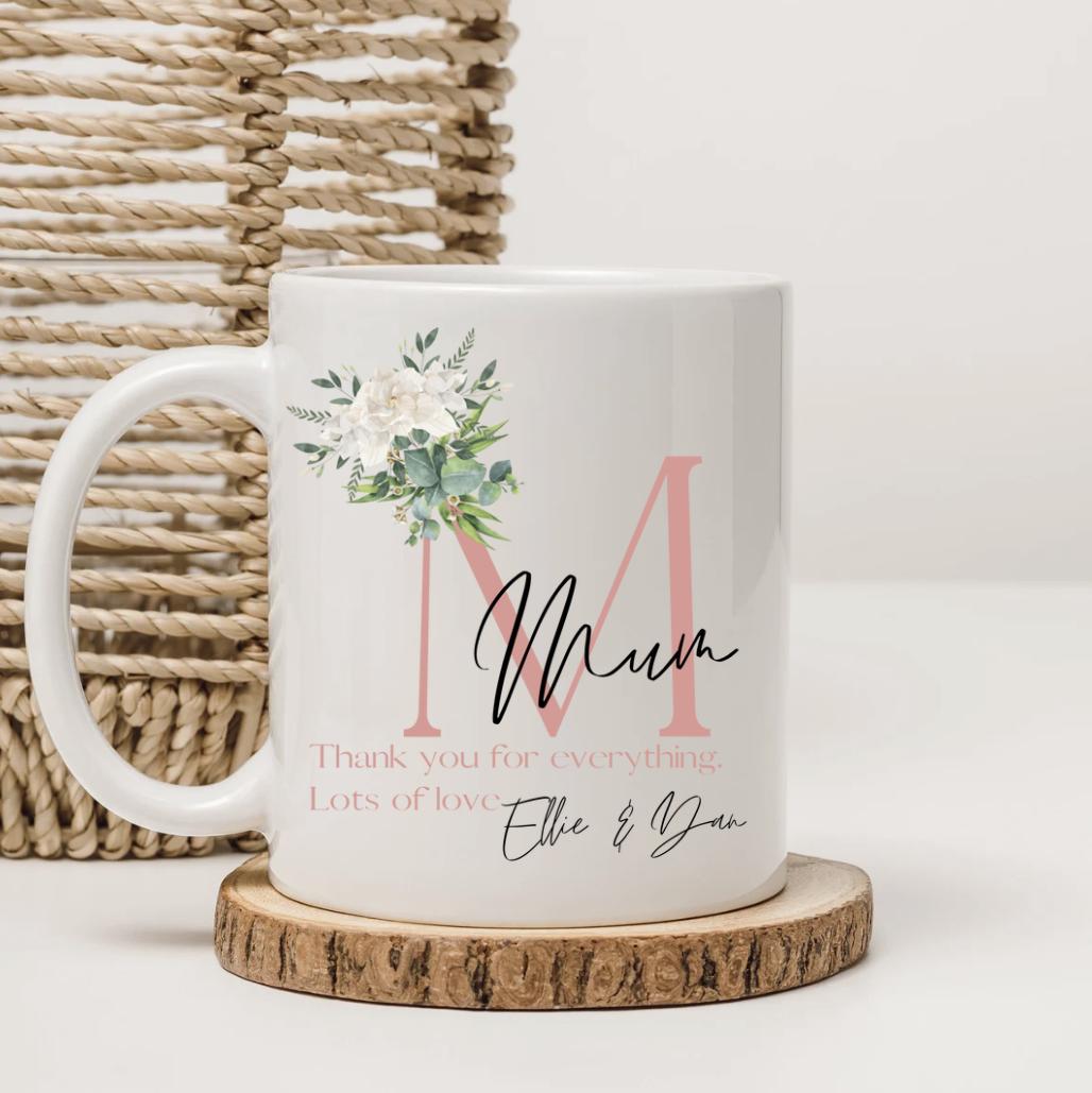 Personalized Floral Mum Mug, Custom Kids Names Gift - Etsy