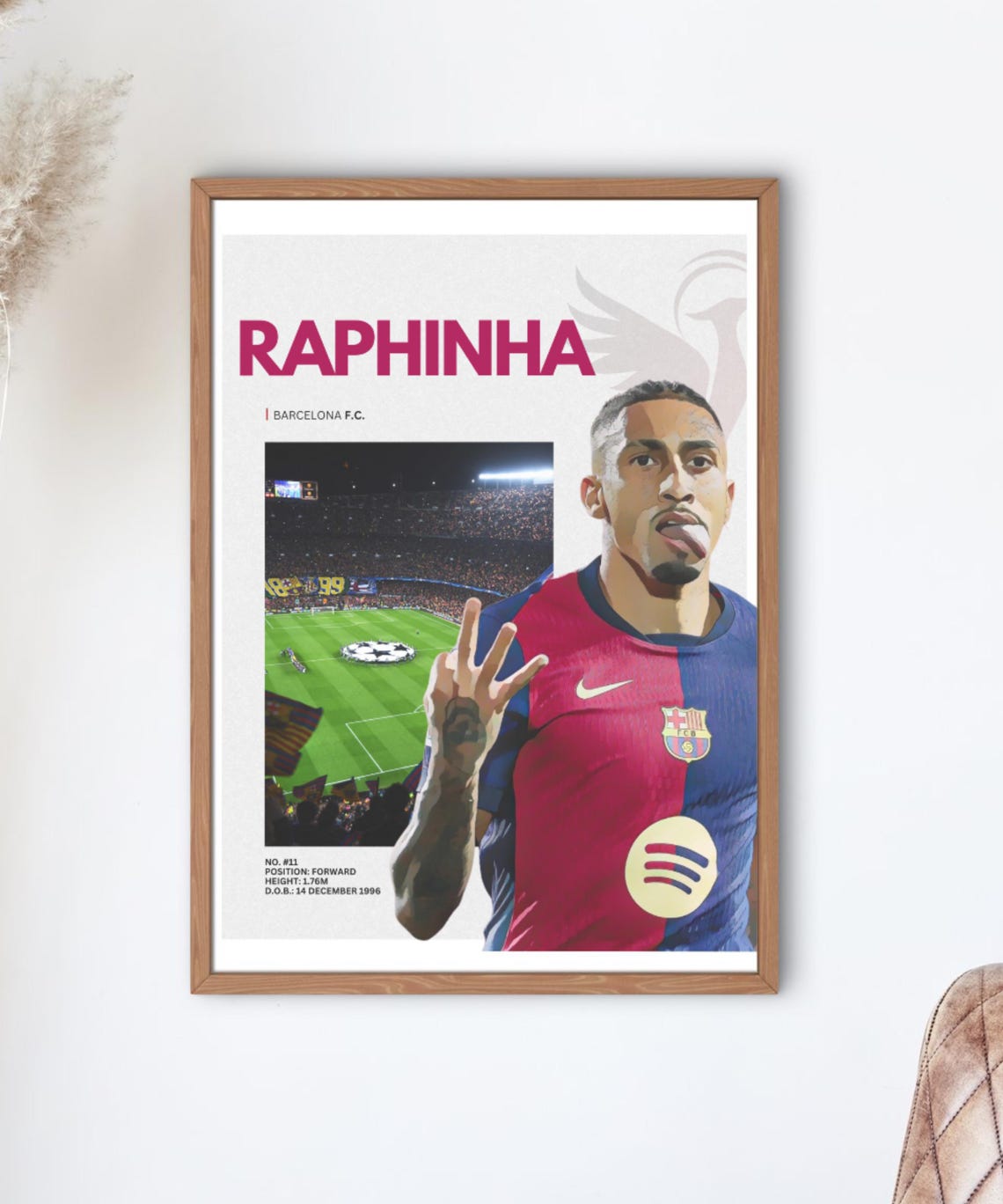Raphinha Poster, Cartoon Barcelona Poster La Liga Poster Sports Poster Soccer Gift Football Fan ...