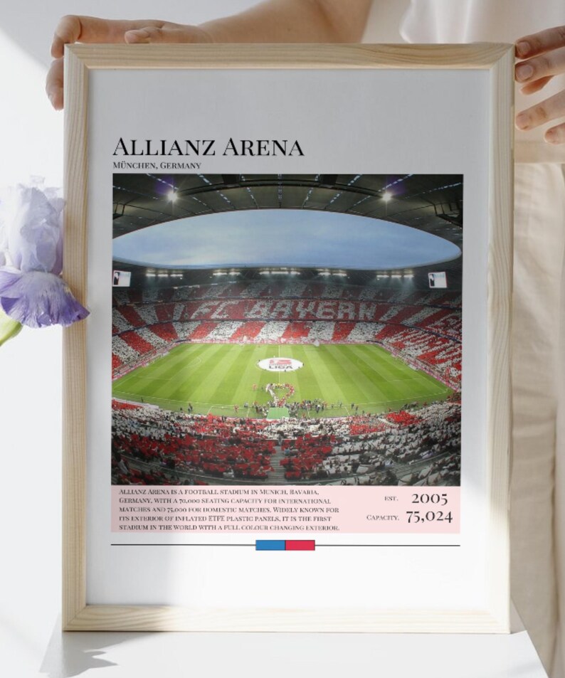 Allianz Arena Stadium Poster, Bayern Munich Poster Print, Football ...