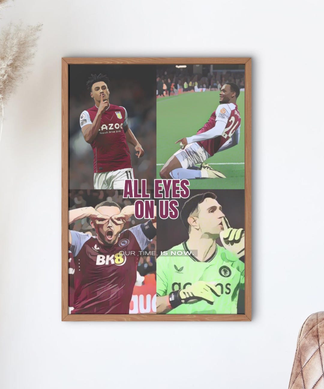 Aston Villa Poster Cartoon Watkins Duran Martinez Mcginn Poster Premier ...