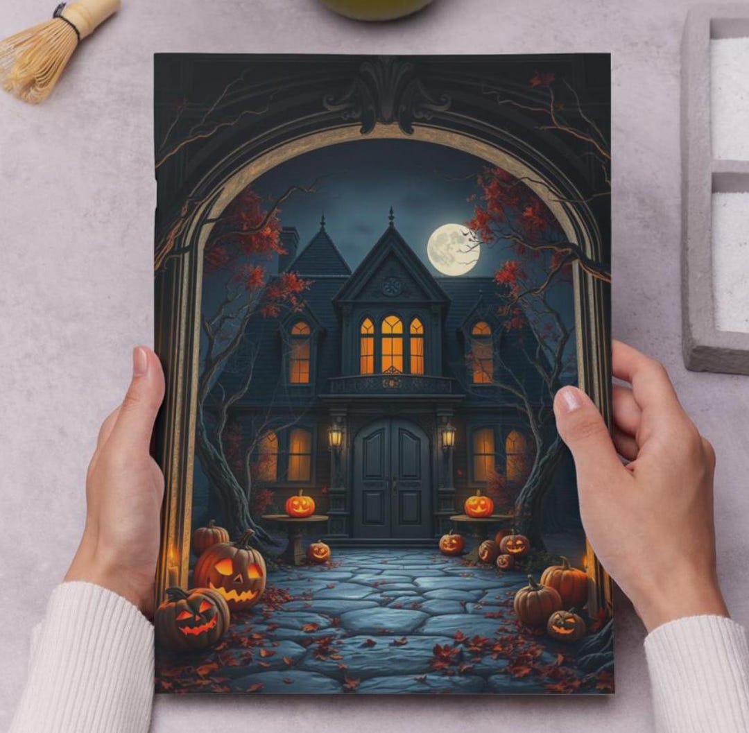 Haunted House Halloween Art Digital Halloween Kids Art Teacher School ...