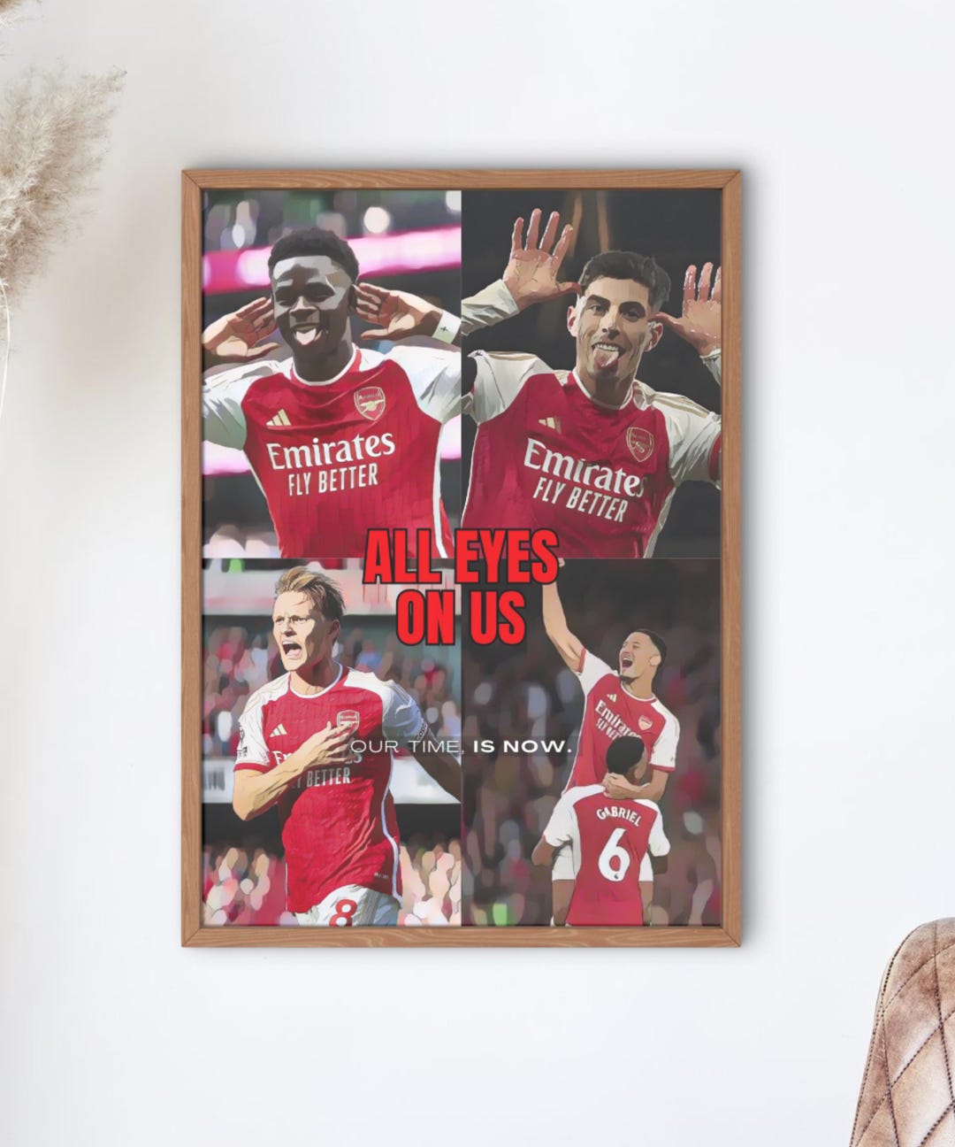 Cartoon Arsenal Poster, Saka Saliba Odegaard Havertz Poster, Premier ...