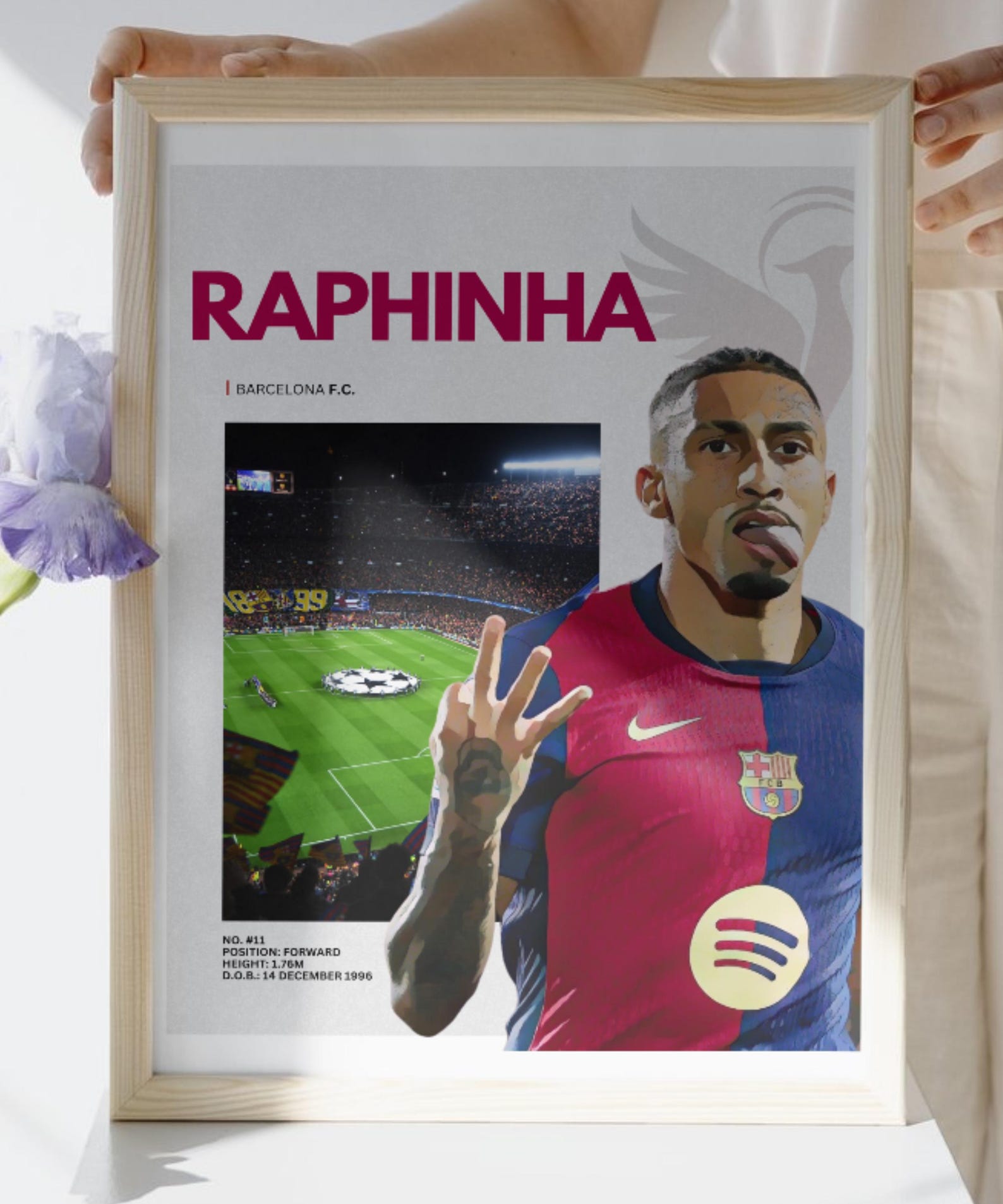 Raphinha Poster, Cartoon Barcelona Poster La Liga Poster Sports Poster ...
