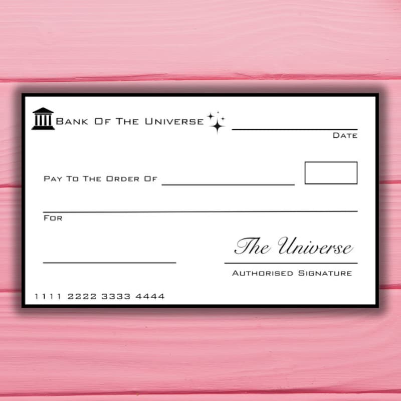 Bank of the Universe Check - Etsy