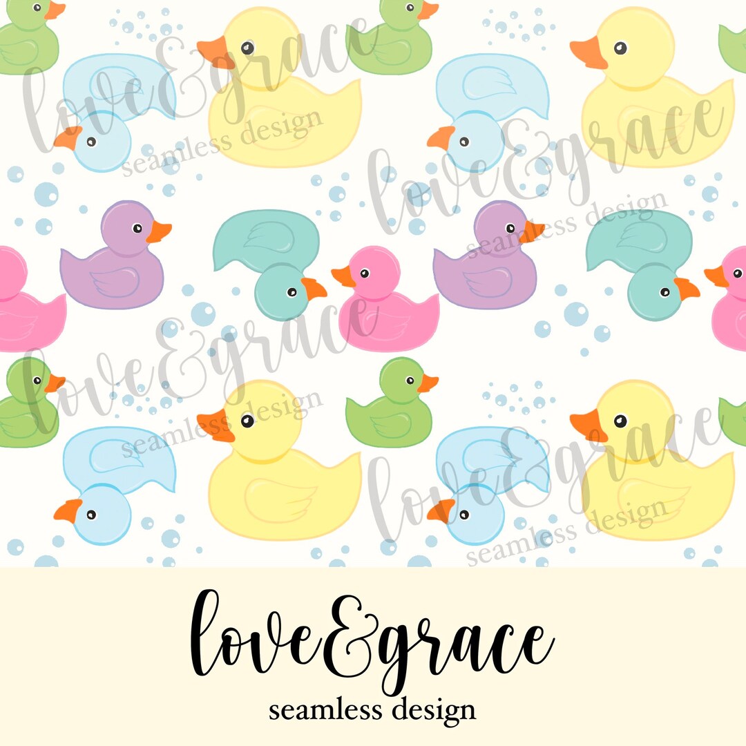 Cute Pastel Rainbow Rubber Ducks Baby Seamless Pattern / Fabric ...