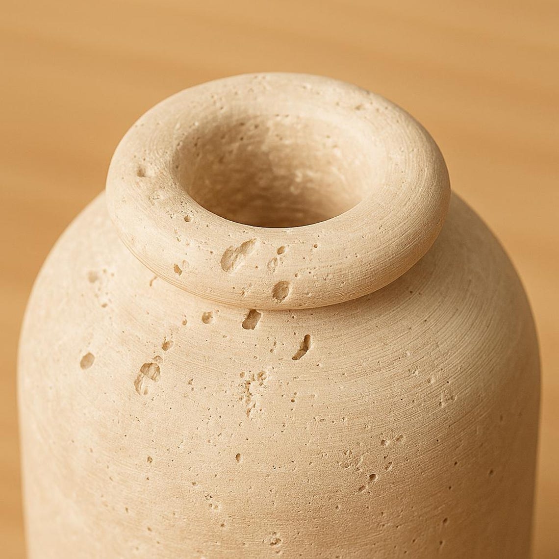 Travertine Vase: Minimalist Natural Stone Decor, Modern Rustic Style - Etsy