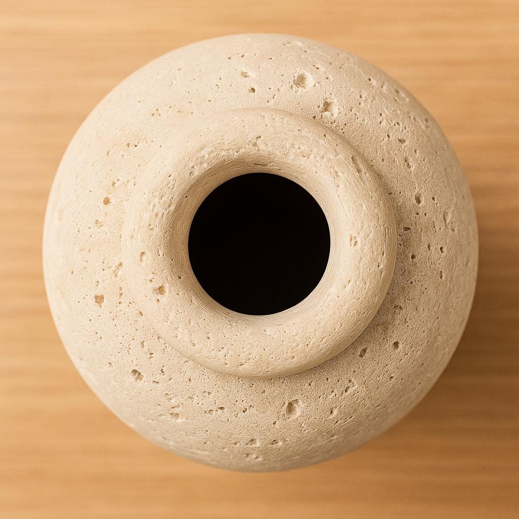 Travertine Vase: Minimalist Natural Stone Decor, Modern Rustic Style - Etsy