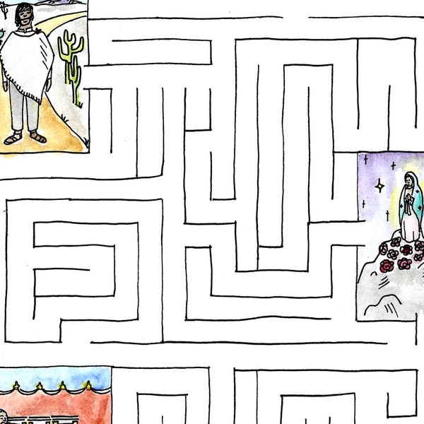 Our Lady of Guadalupe/st. Juan Diego Maze Activity Sheet - Etsy