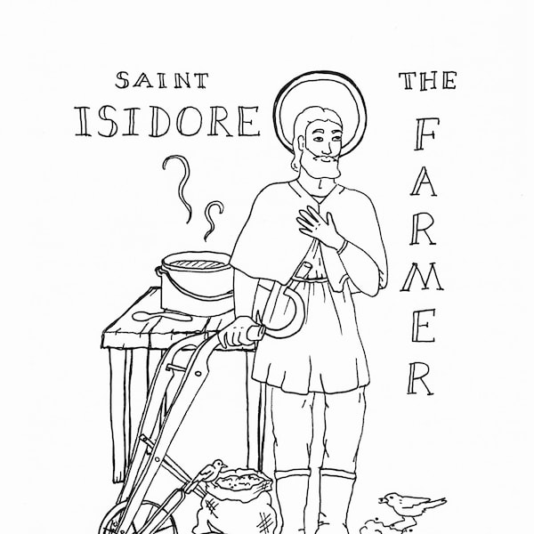 Saint Isidore Drawing - Etsy
