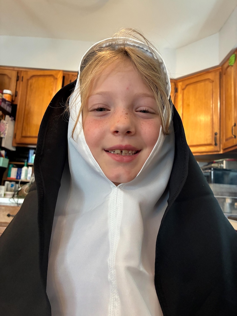 Nun’s Wimple and Veil for Costume/habit Ages 4-12 Catholic Kids, All ...