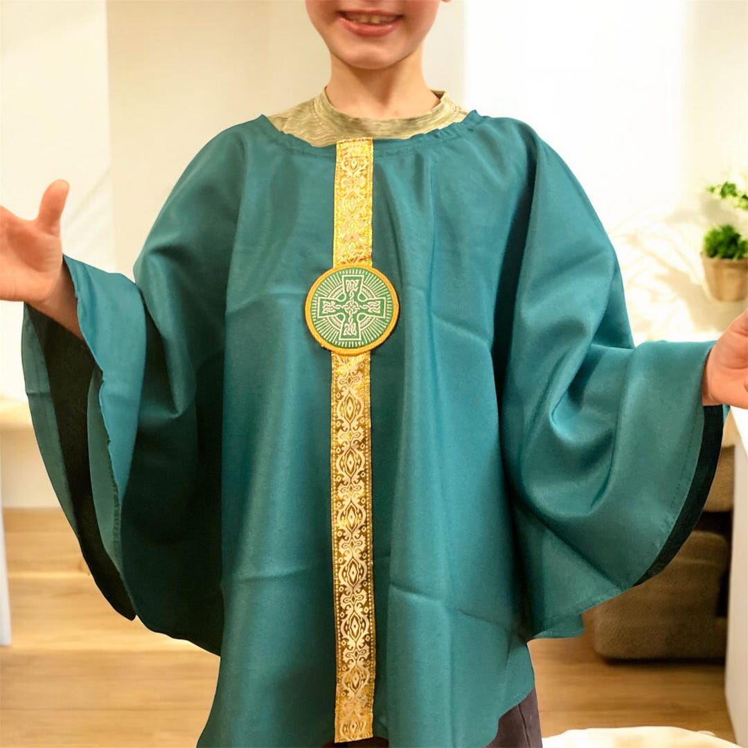 Saint Patrick Costume, Catholic Kids’ Chasuble- Play Priest Vestment ...
