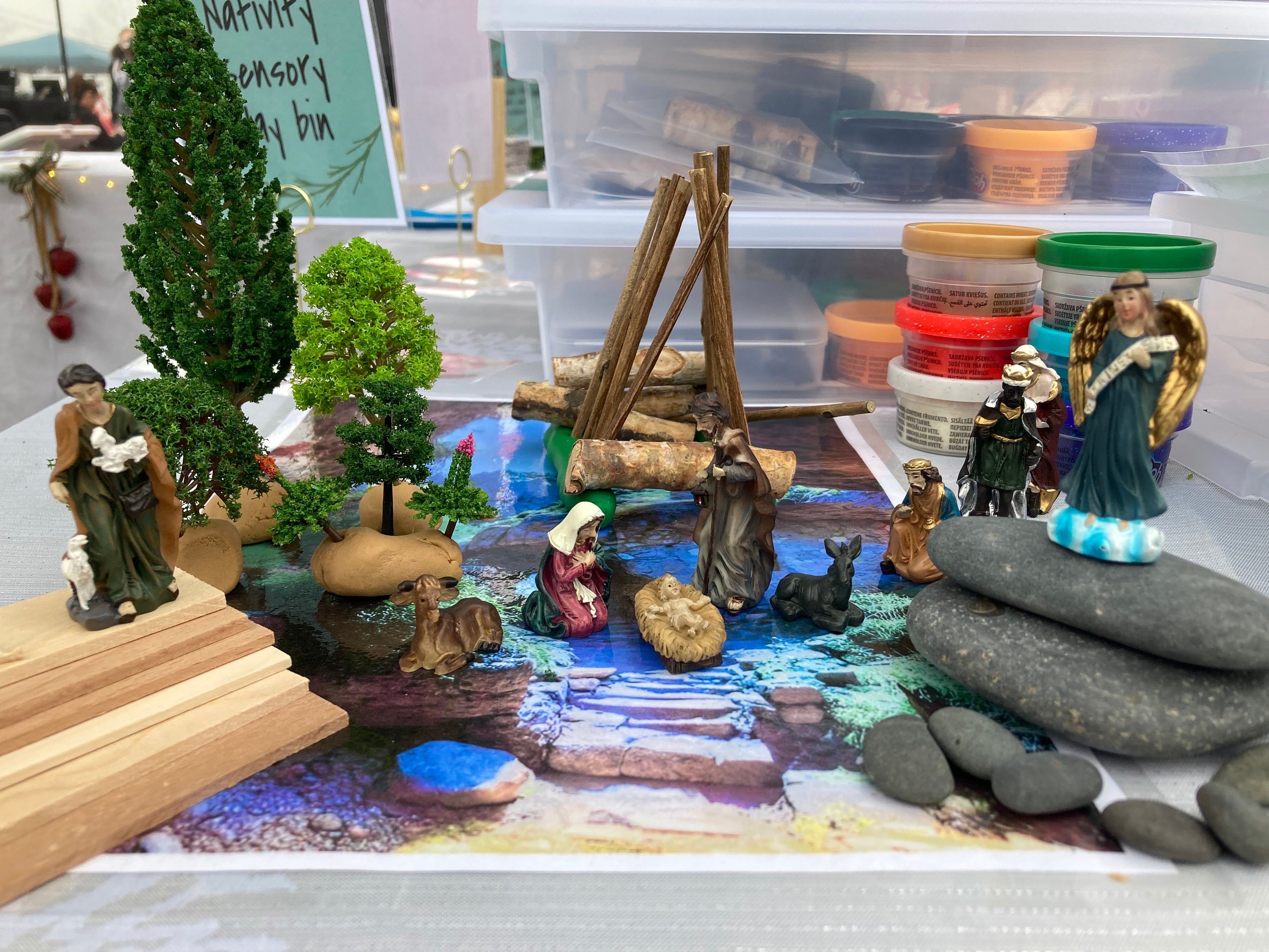 Nativity Story Sensory Play Bin- Journey to Bethlehem, Birth of Christ ...