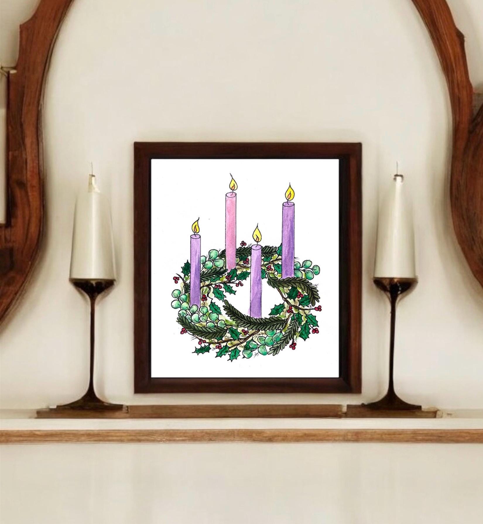 Advent Wreath Print - Etsy