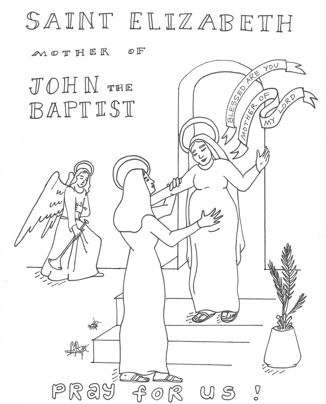 Saint Elizabeth Coloring Page- Mother of Saint John the Baptist- the ...