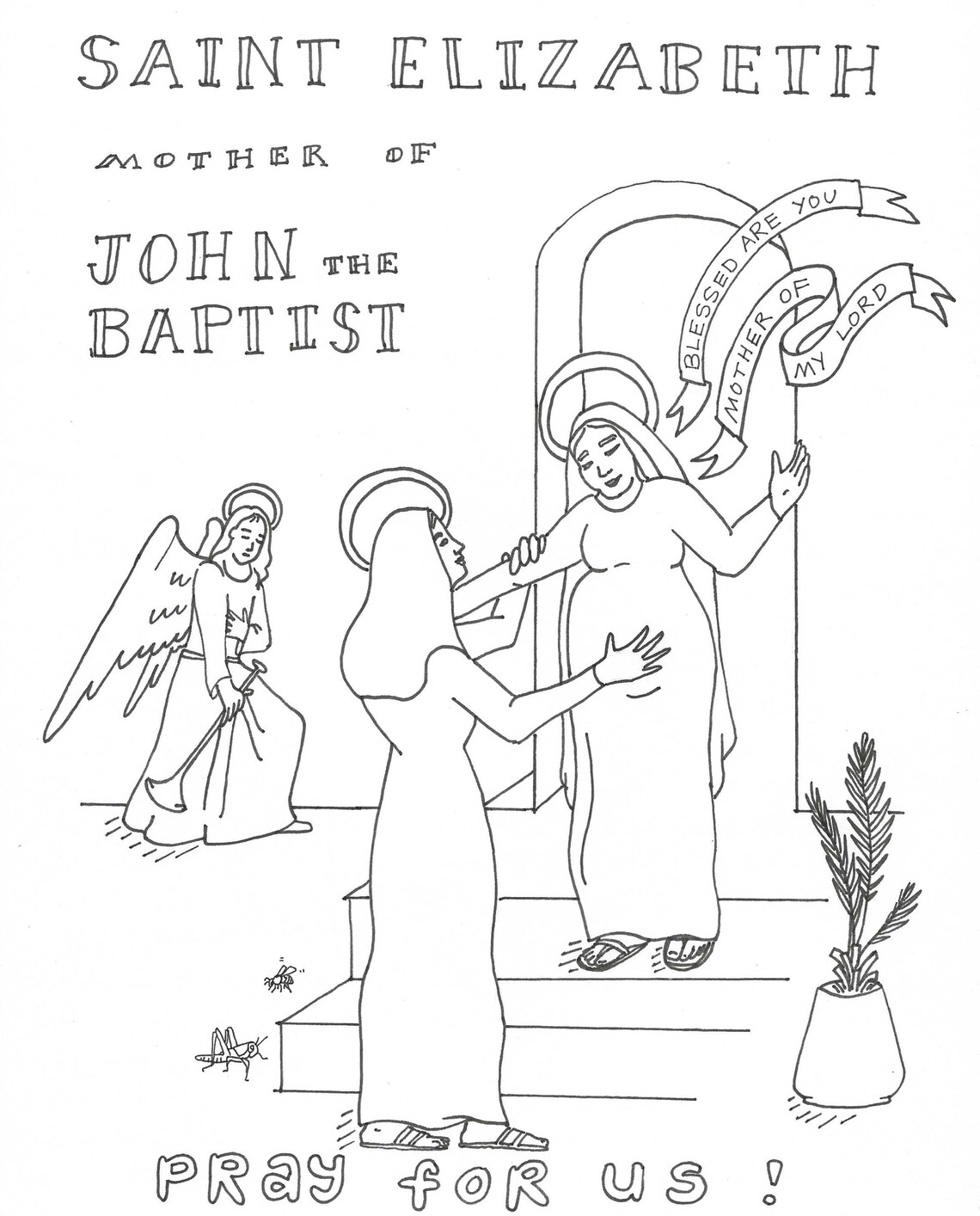 Saint Elizabeth Coloring Page- Mother of Saint John the Baptist- the ...
