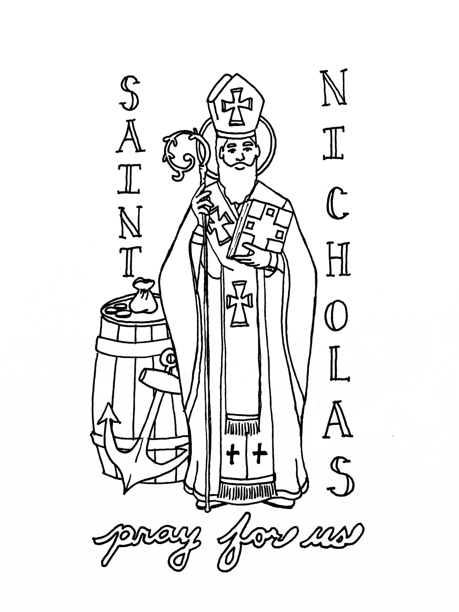 Saint Nicholas Coloring Page - Etsy