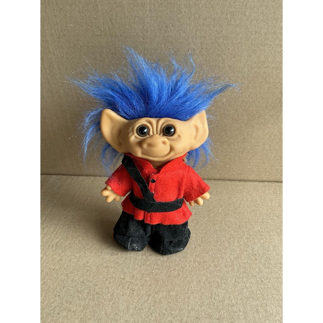 Uneeda Troll Doll Blue Hair Large 8'' Tall 80s 90s Collectable Vintage ...
