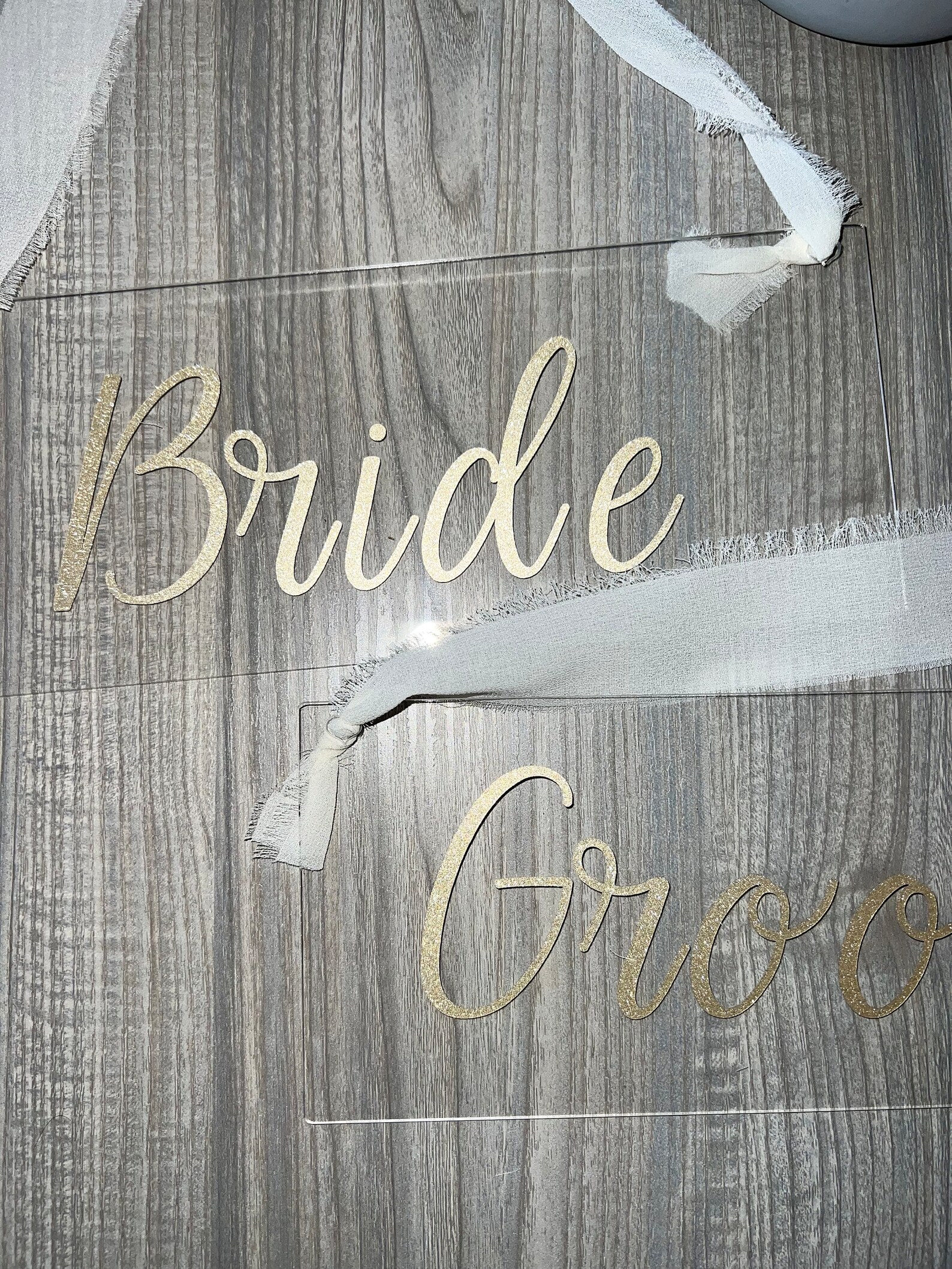 Bride and Groom Chair Sign Wedding Chair Signs Wedding Table Decoration ...