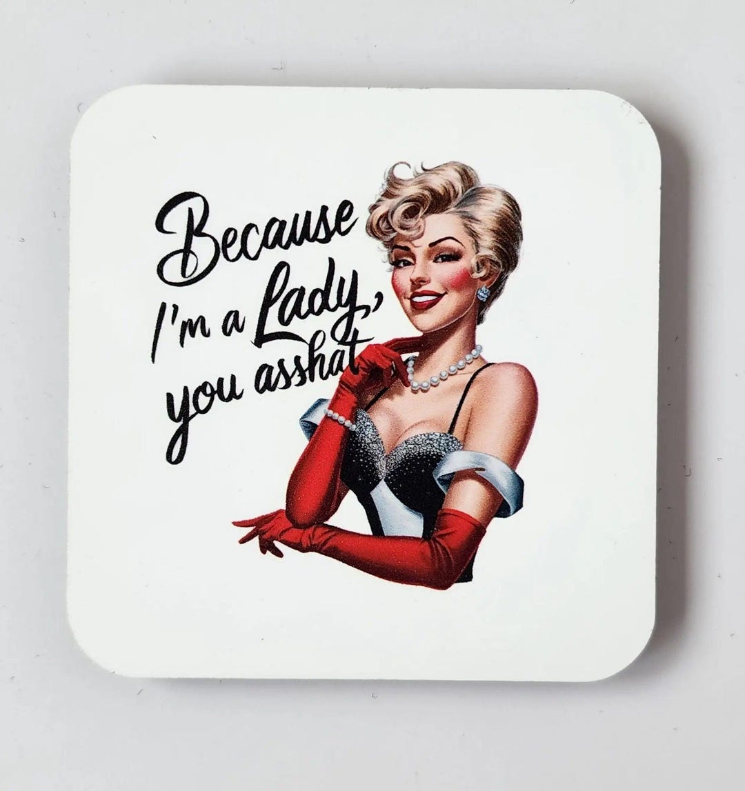 Funny Retro Magnet, Because I’m a Lady You A**hat, Snarky Gift for ...