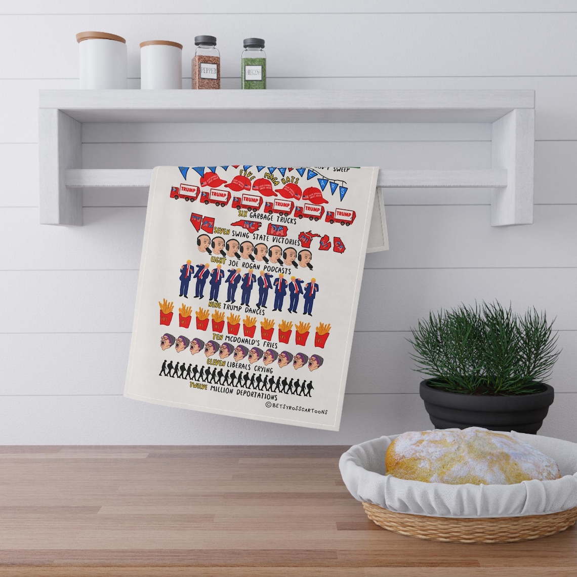 The 12 Days of MAGA Trump Inauguration Tea Towel Patriotic Kitchen ...