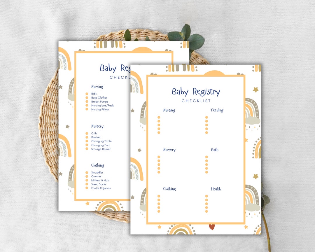 Cute Editable Rainbow Baby Registry Checklist, Baby Registry Checklist ...