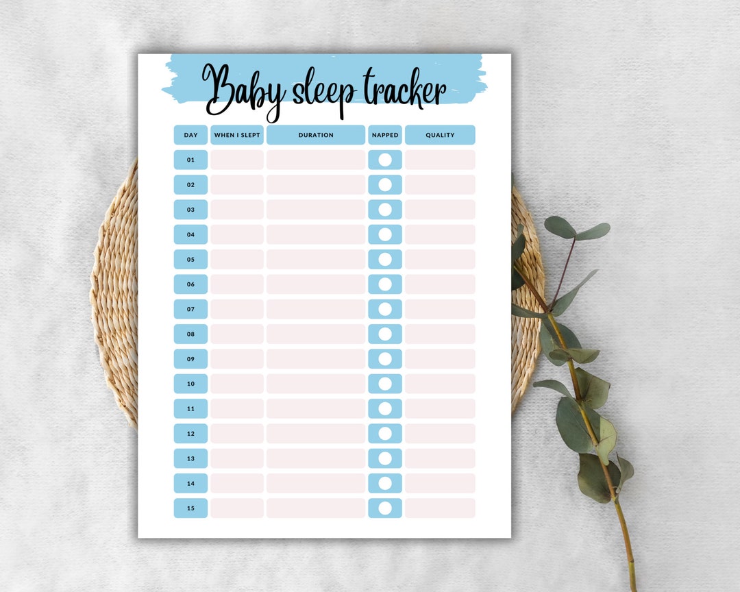 Printable Sleep Tracker Sheet, Baby Sleeping Tracker, Baby Sleep ...