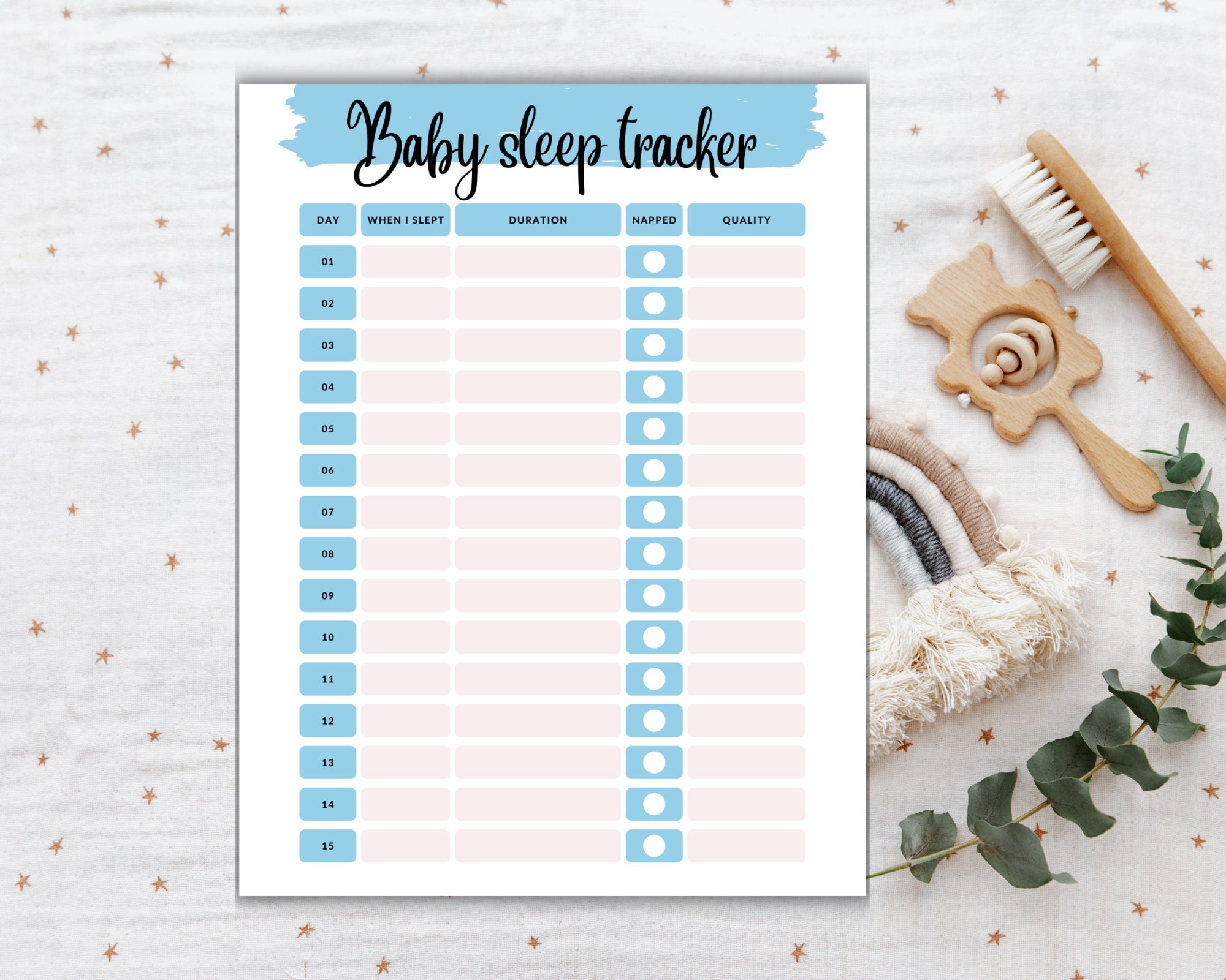 Printable Sleep Tracker Sheet, Baby Sleeping Tracker, Baby Sleep ...