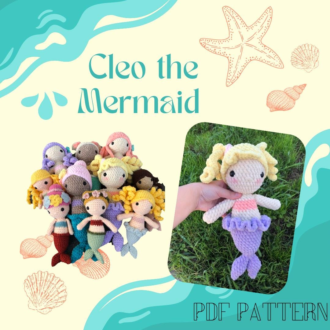 Cleo the Crochet Mermaid PATTERN - Etsy