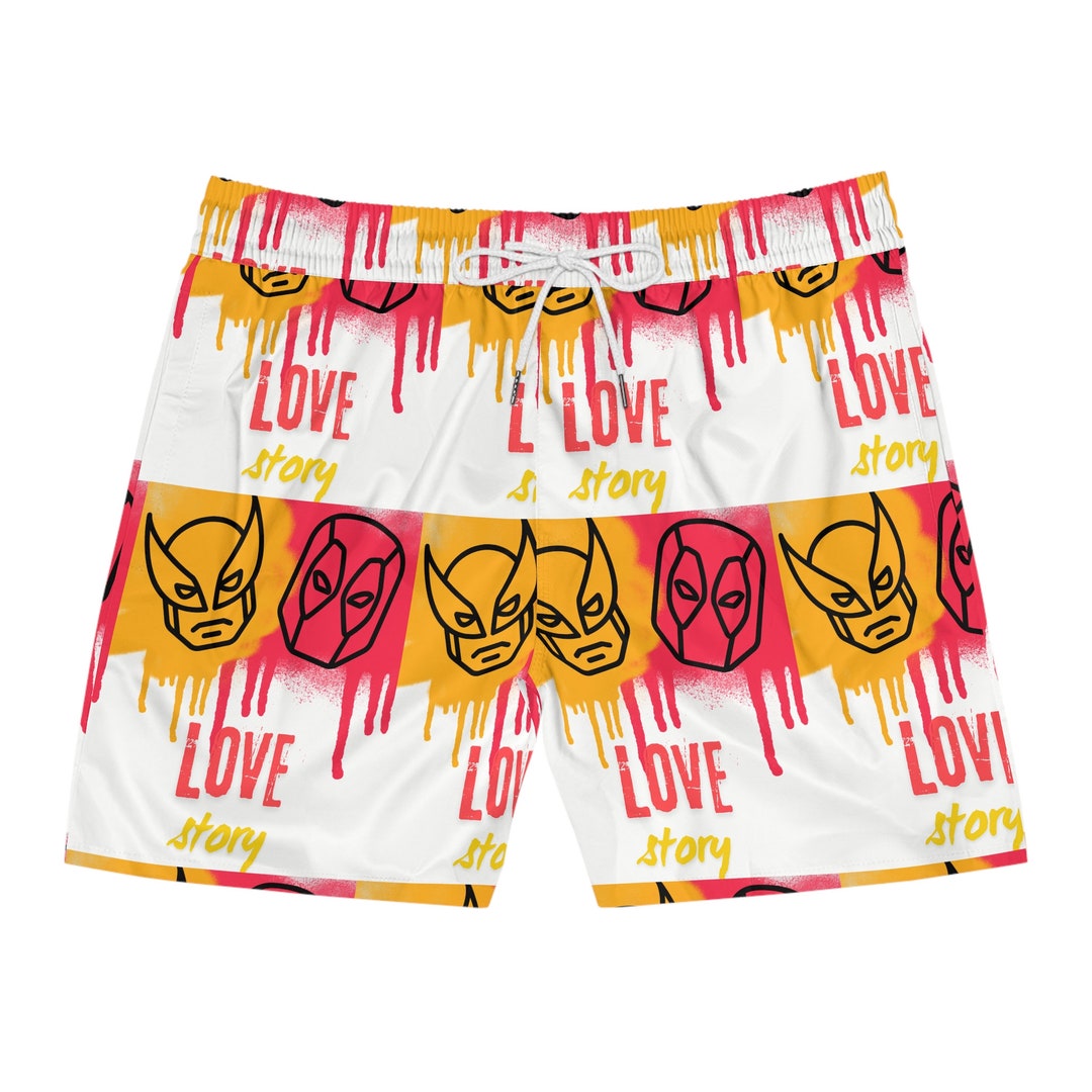Deadpool, Wolverine, Duo, Summer, Marvel, Comic Men's Mid-length Swim ...