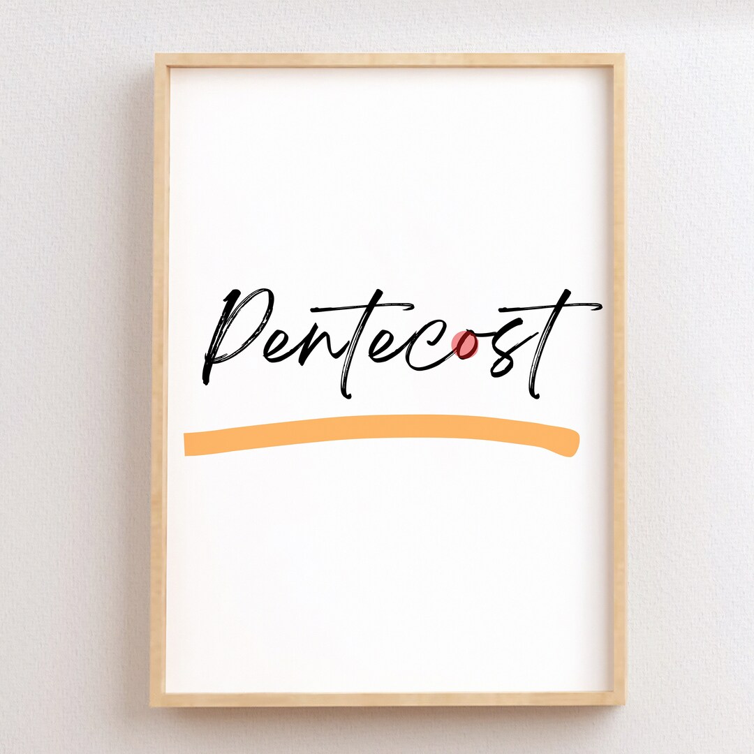 Pentecost Printable Wall Art, Christian Poster, Minimalist Wall Decor ...