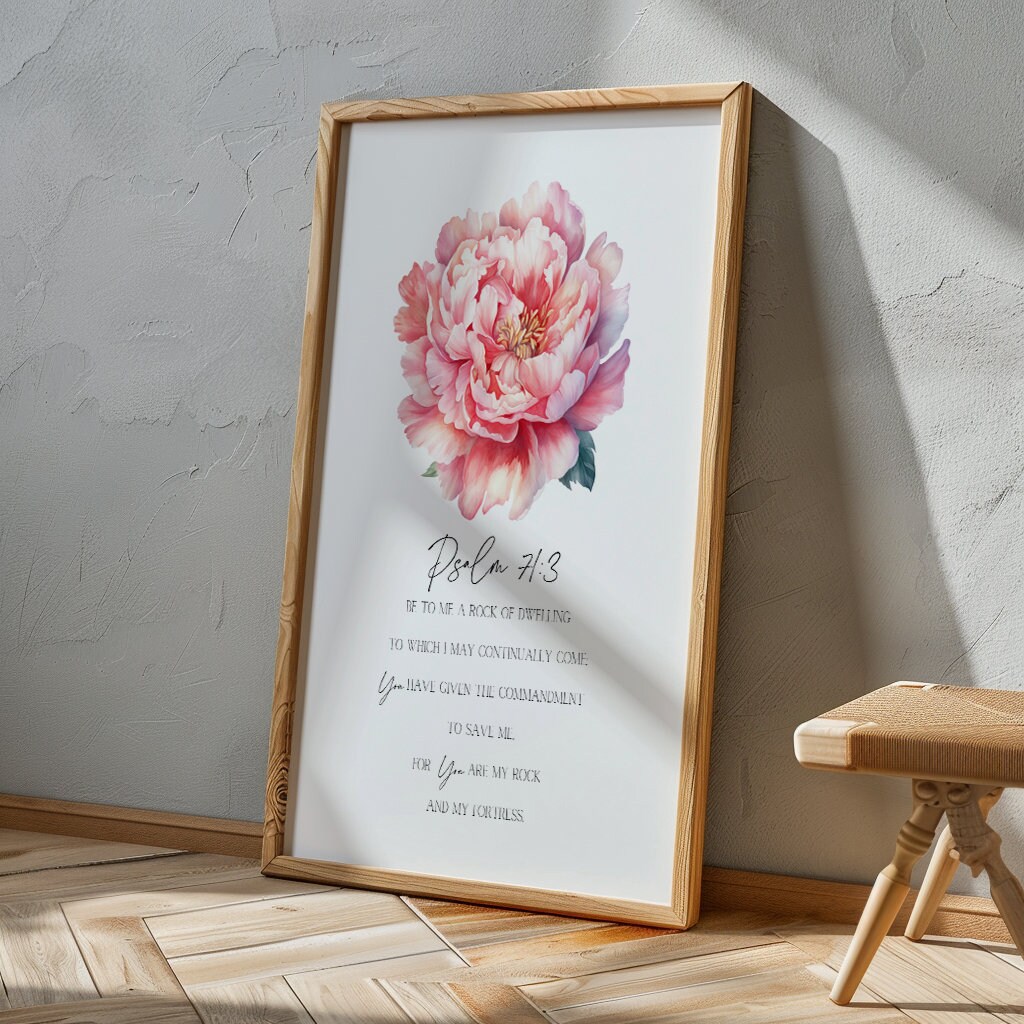 Psalm 71:3 Printable Poster, You Are My Rock and My Fortress, Modern ...