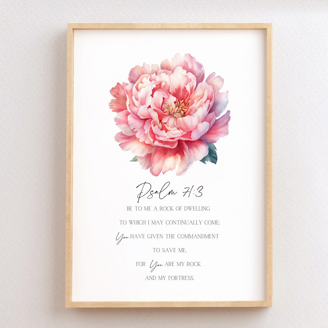 Psalm 71:3 Printable Poster, You Are My Rock and My Fortress, Modern ...