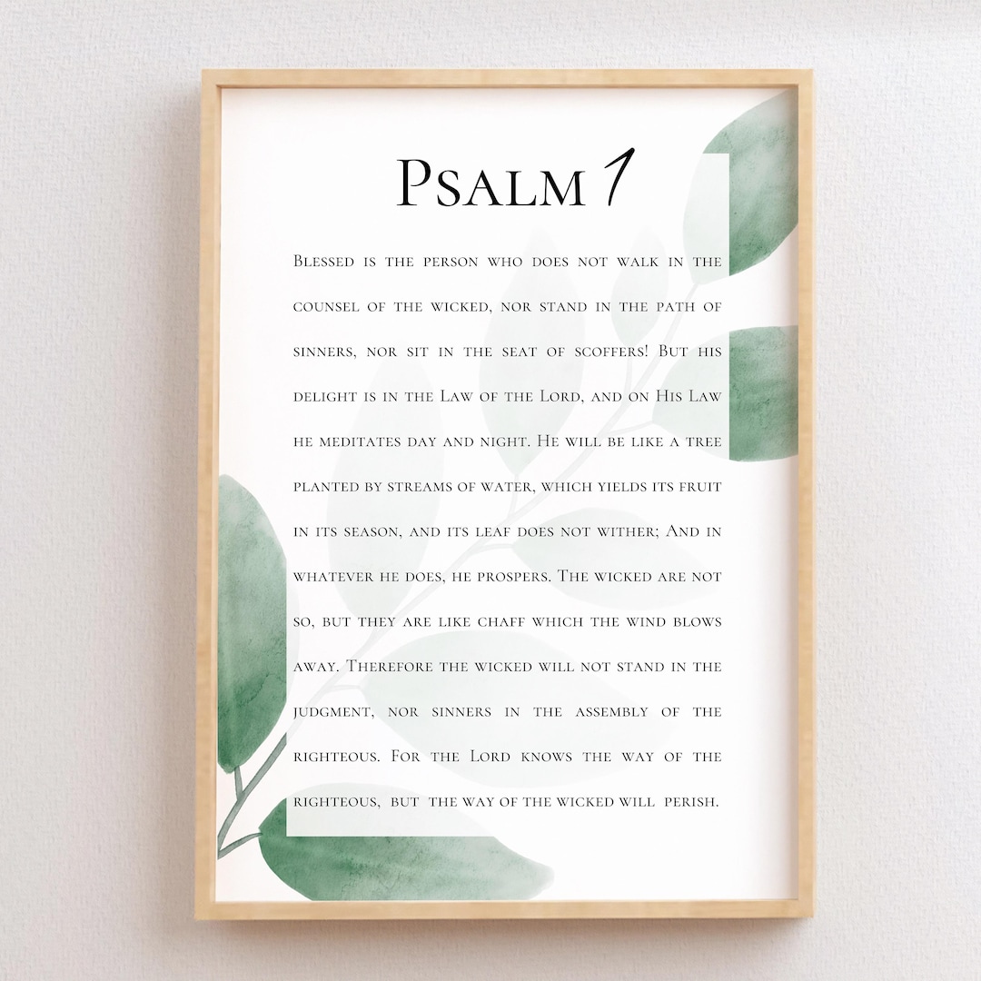 Psalm 1 Printable Wall Art, Blessed is the Person, Bible Verses Poster ...