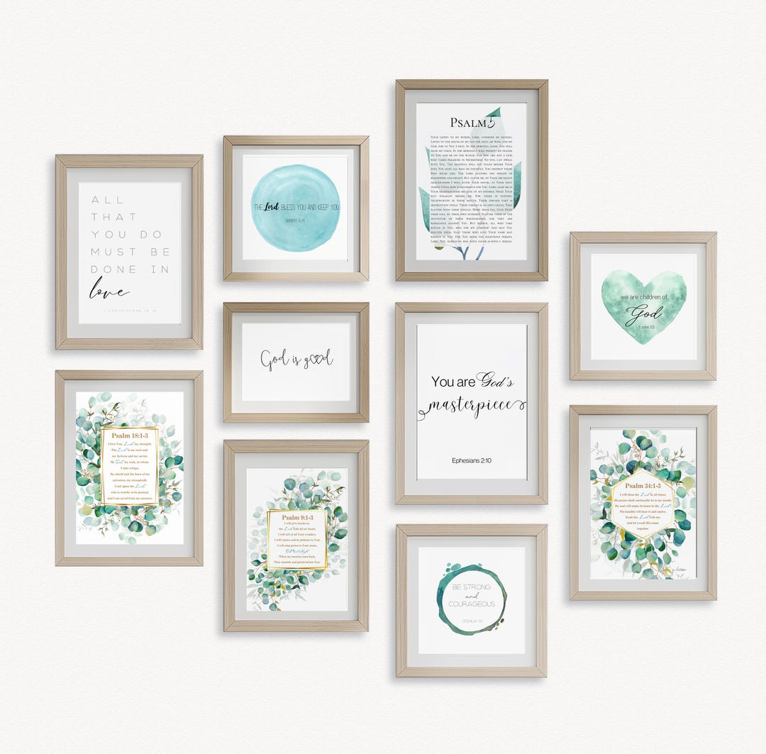 Turquoise Set of 10 Christian Wall Art,minimalism,digital Download ...