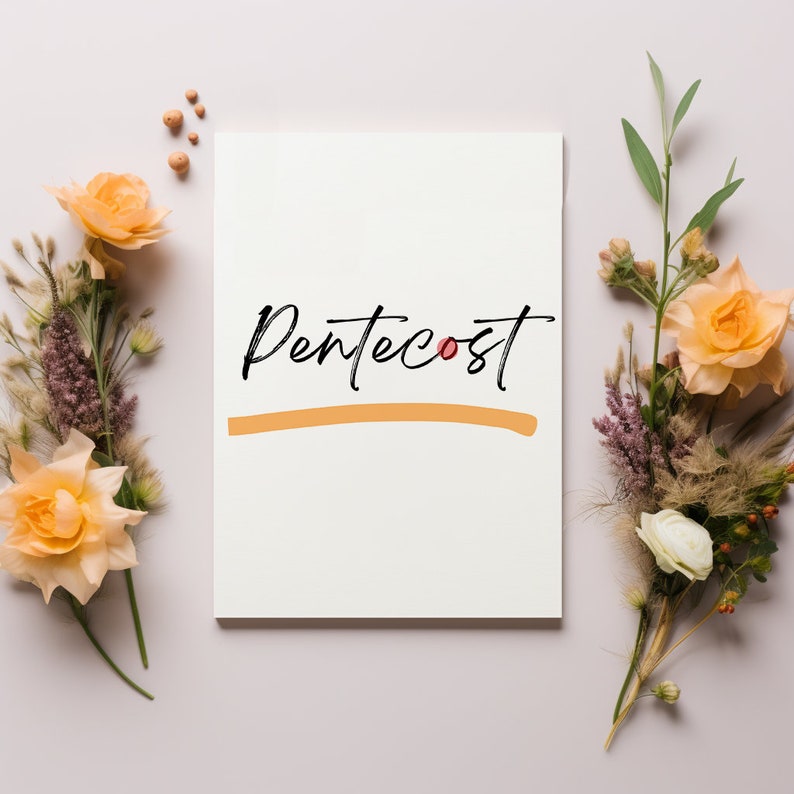 Pentecost Christian Print, Minimalist Religious Wall Decor (digital ...