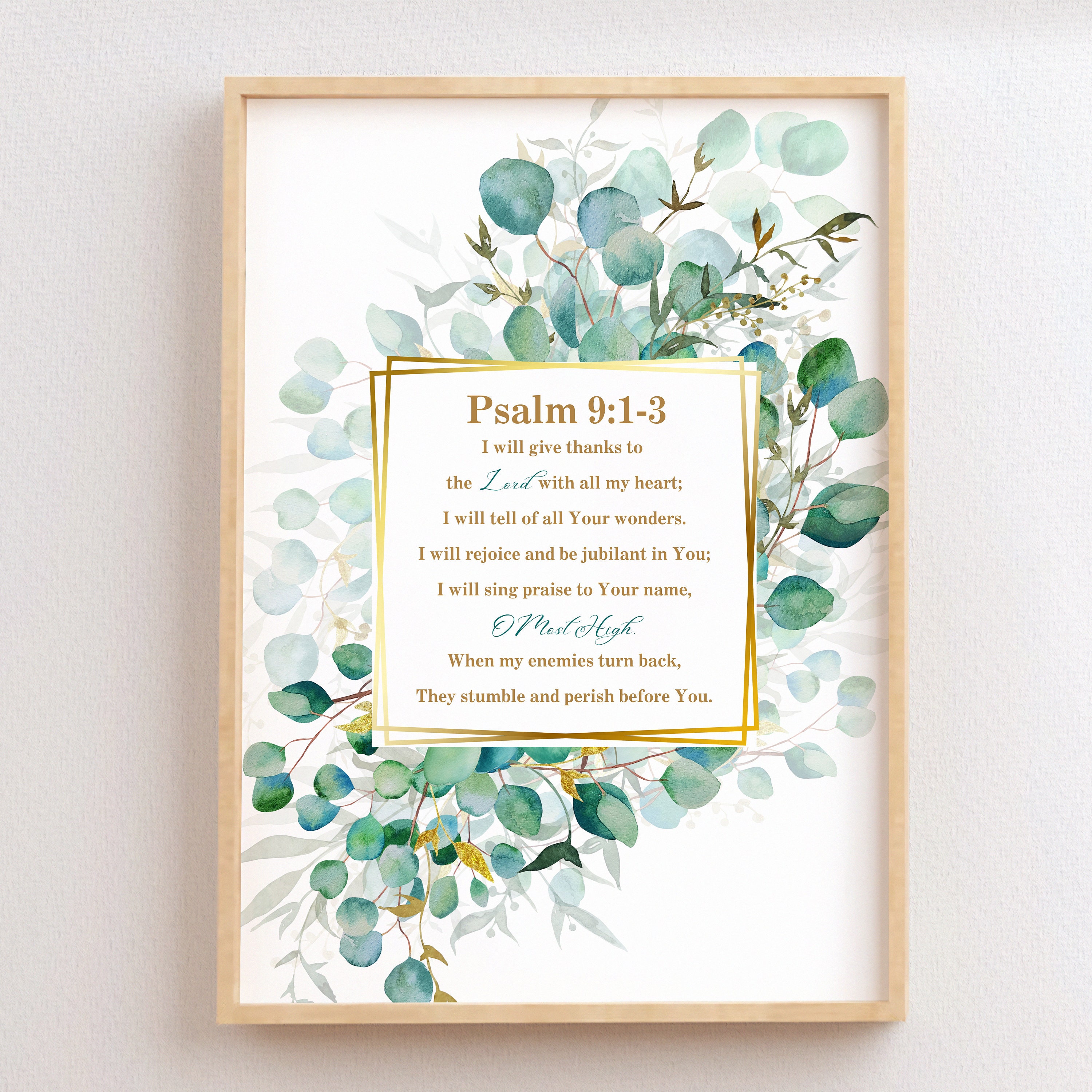 Psalm 9:1-3 I Will Give Thanks to the Lord With All My Heart, Christian ...