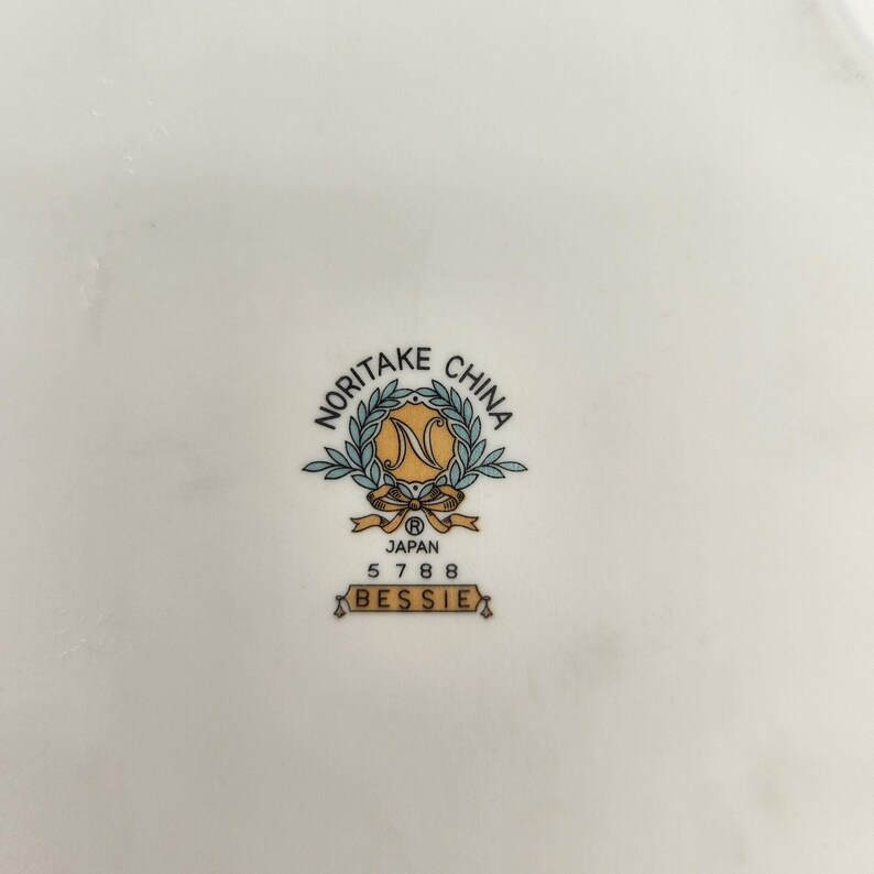 Vintage MCM Noritake Bessie Pattern Snack Set Delicate Blue Flowers ...