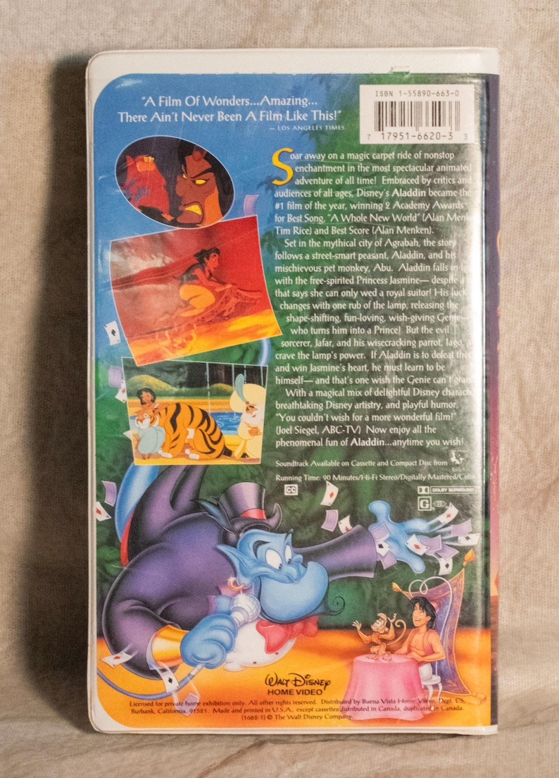 Walt Disney Classic "aladdin" Black Diamond Edition VHS 1662-1 (1993 ...