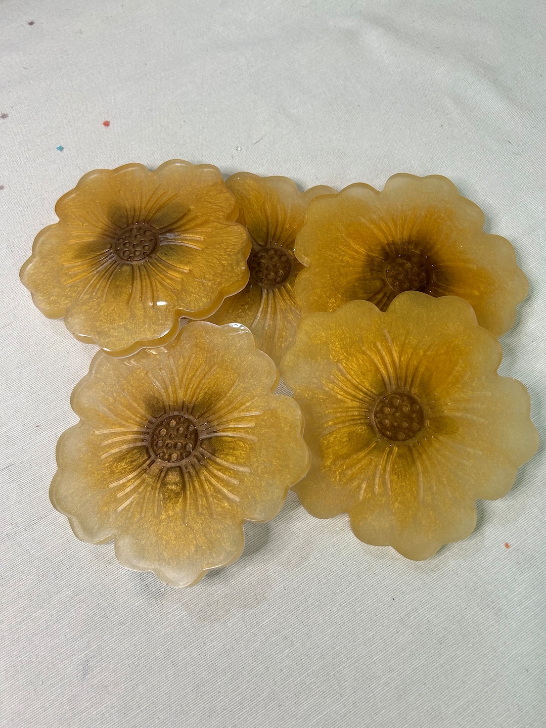 Sunflowers: Resin Floral Coasters - Etsy