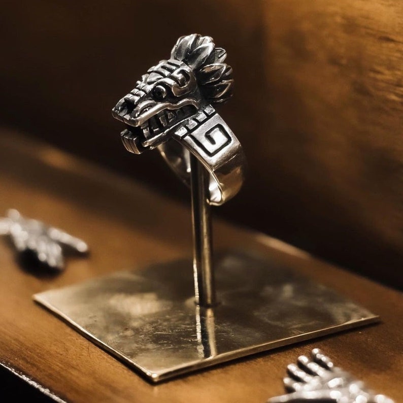 Quetzalcoatl Ring, Kukulkan Ring, Aztec God Quetzalcoatl Silver Ring ...