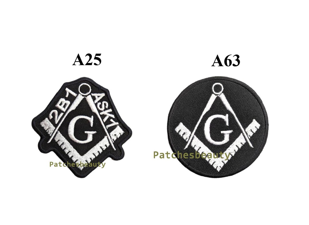 G 2B1 ASK1 Freemason Masonic Son Square Compass Patch Jacket Jeans ...